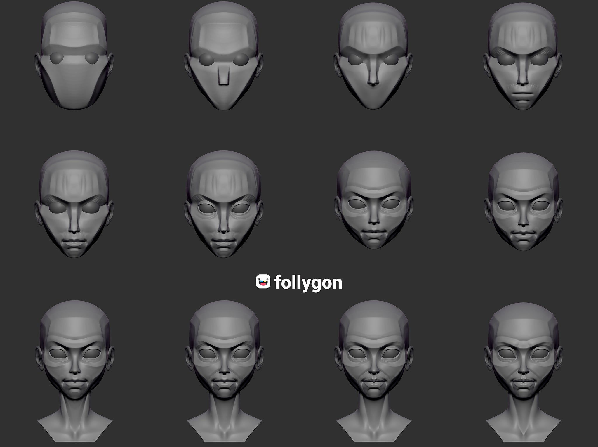 Sculpting The Planes of the Head | In-Depth Tutorial – Follygon