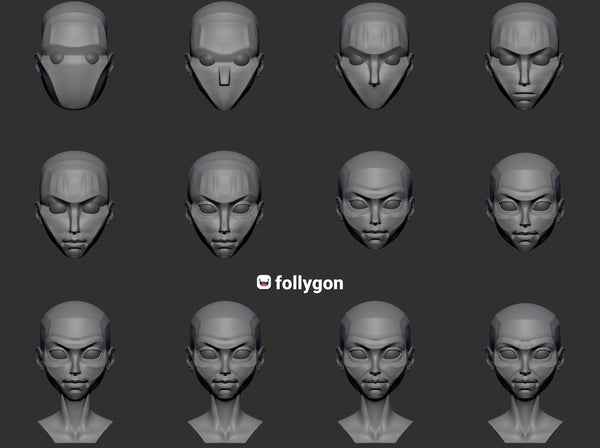 Sculpting The Planes of the Head | In-Depth Tutorial – Follygon
